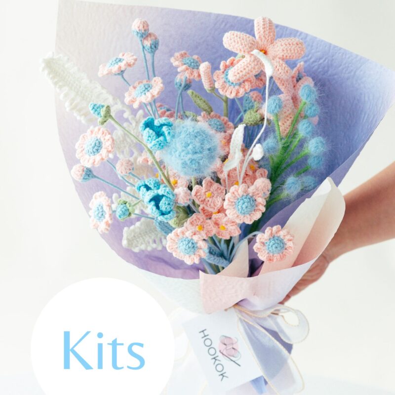 Daisy and Fountain Grass Bouquet Kit – with PDF pattern - Hookok