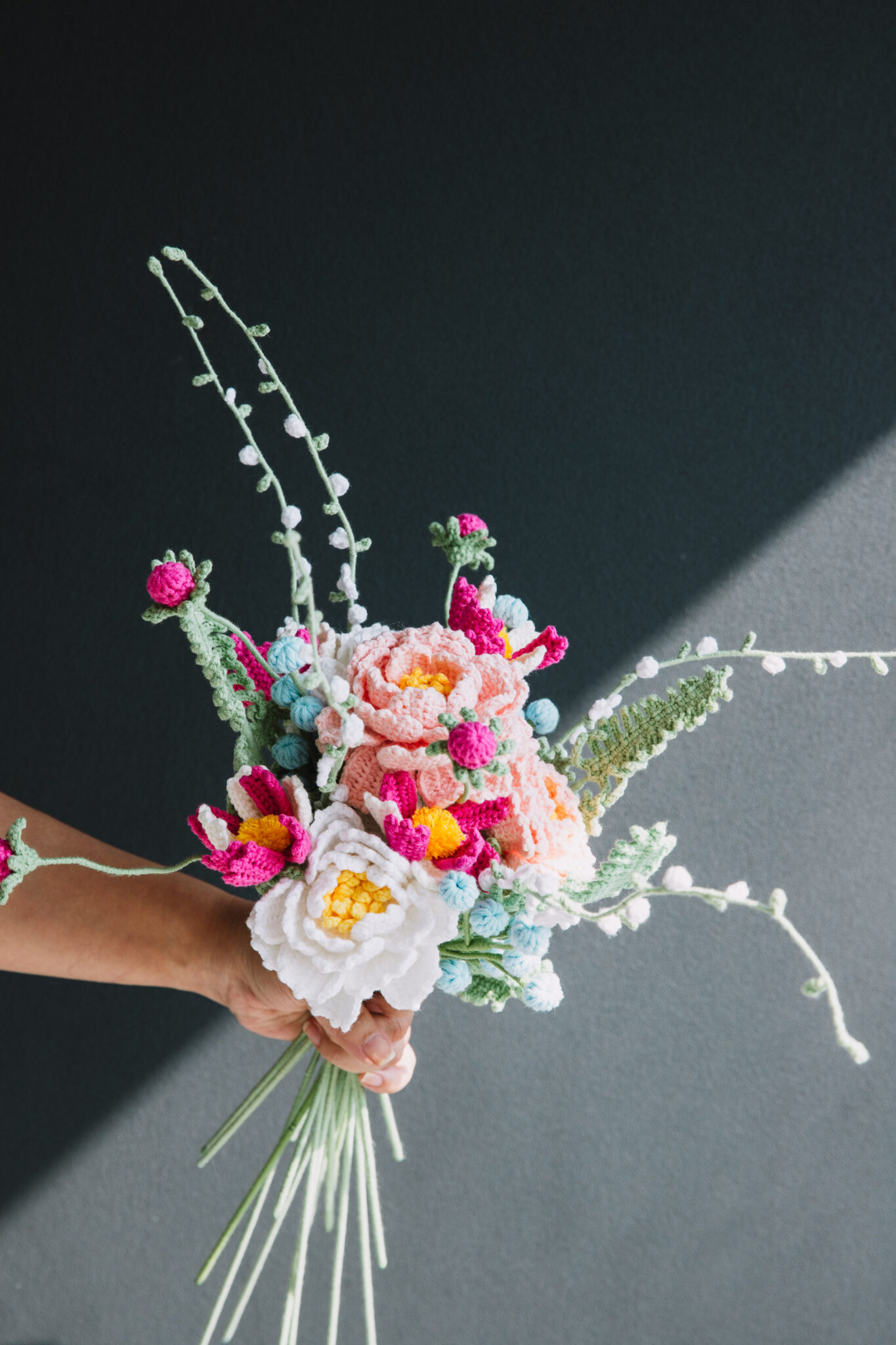 Peony and Snow Willow Bouquet Kit – with PDF pattern - Hookok