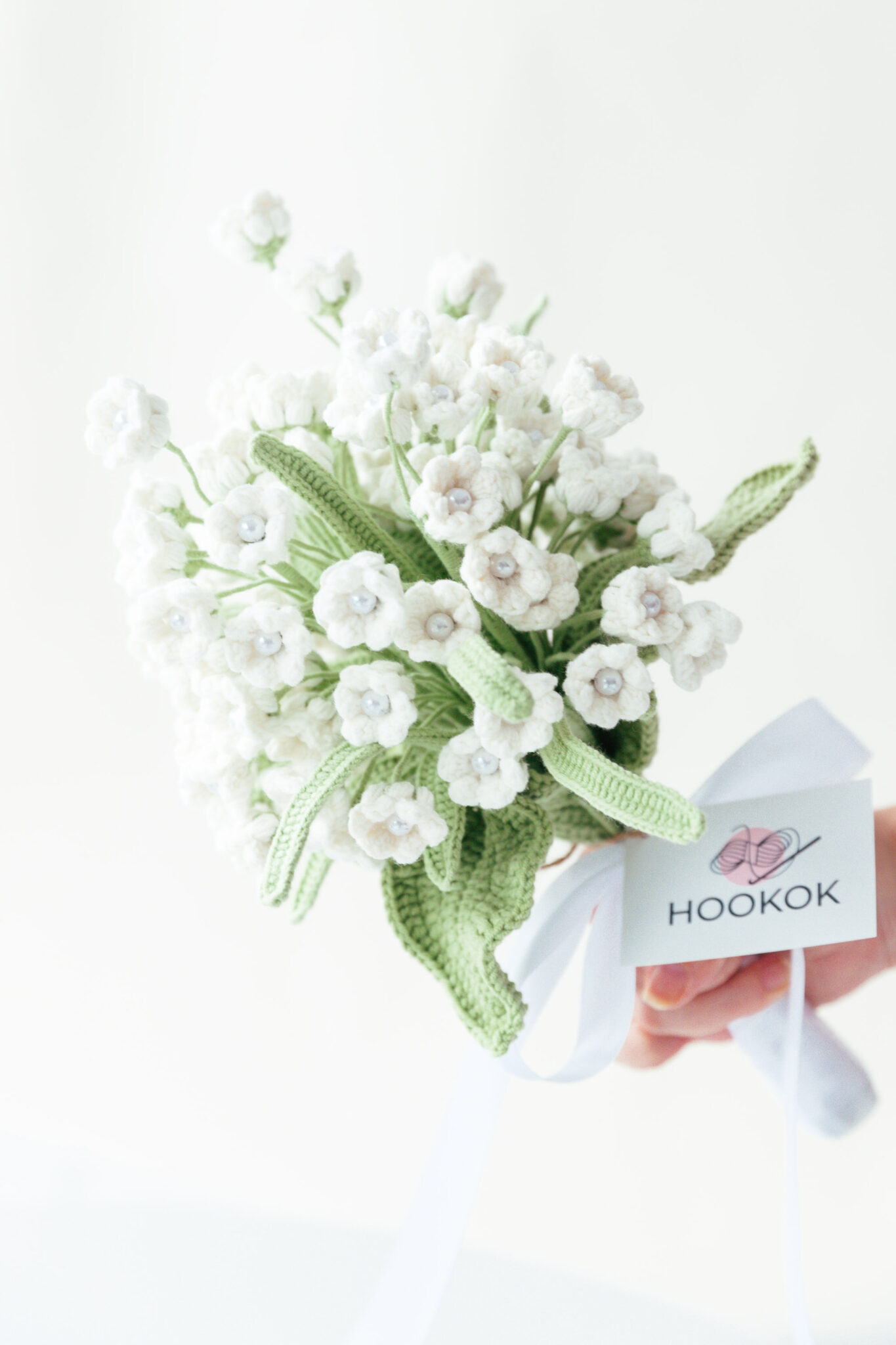 HOOKOK Bouquet – White Puff Lily of the Valley Wedding Bouquet (17 ...