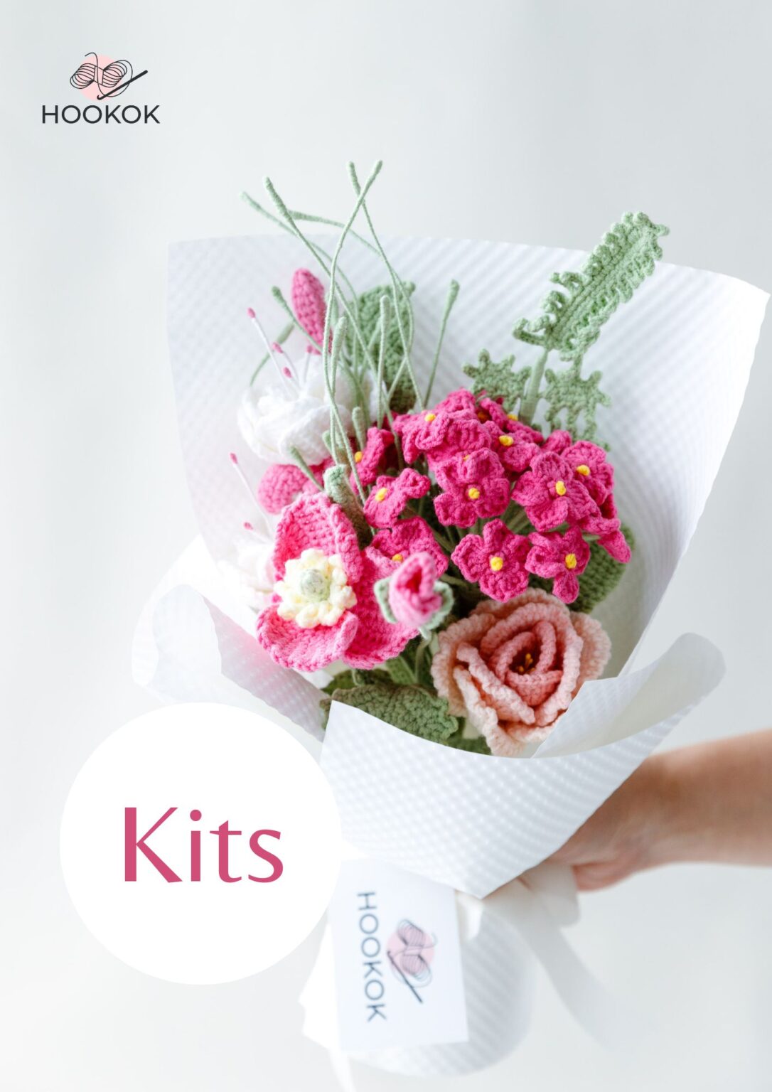Rose Red Hydrangea Bouquet Kit – with PDF pattern - Hookok