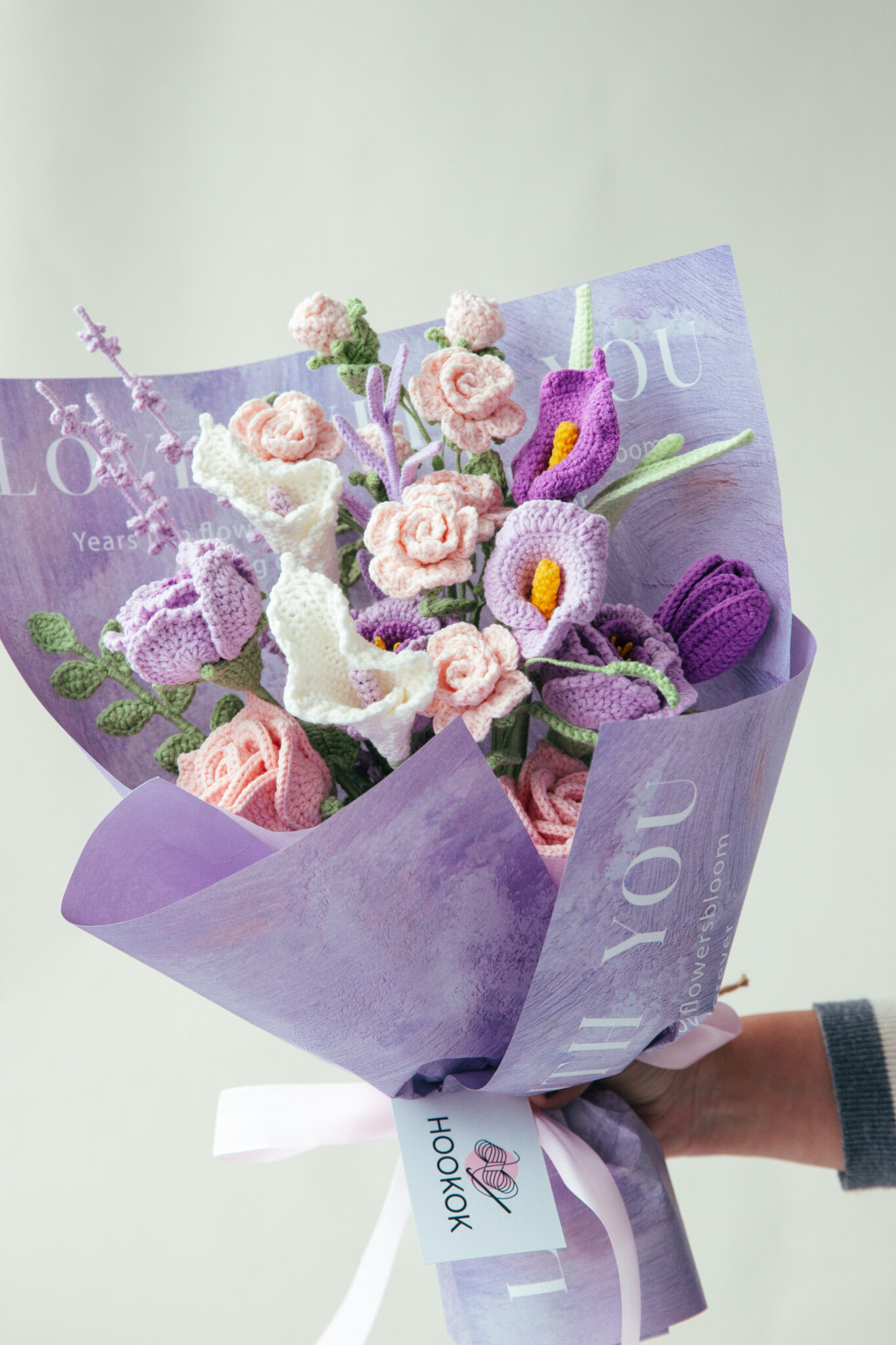 HOOKOK Bouquet – Purple French Rose and Barbie Rose Bouquet (16 pieces ...