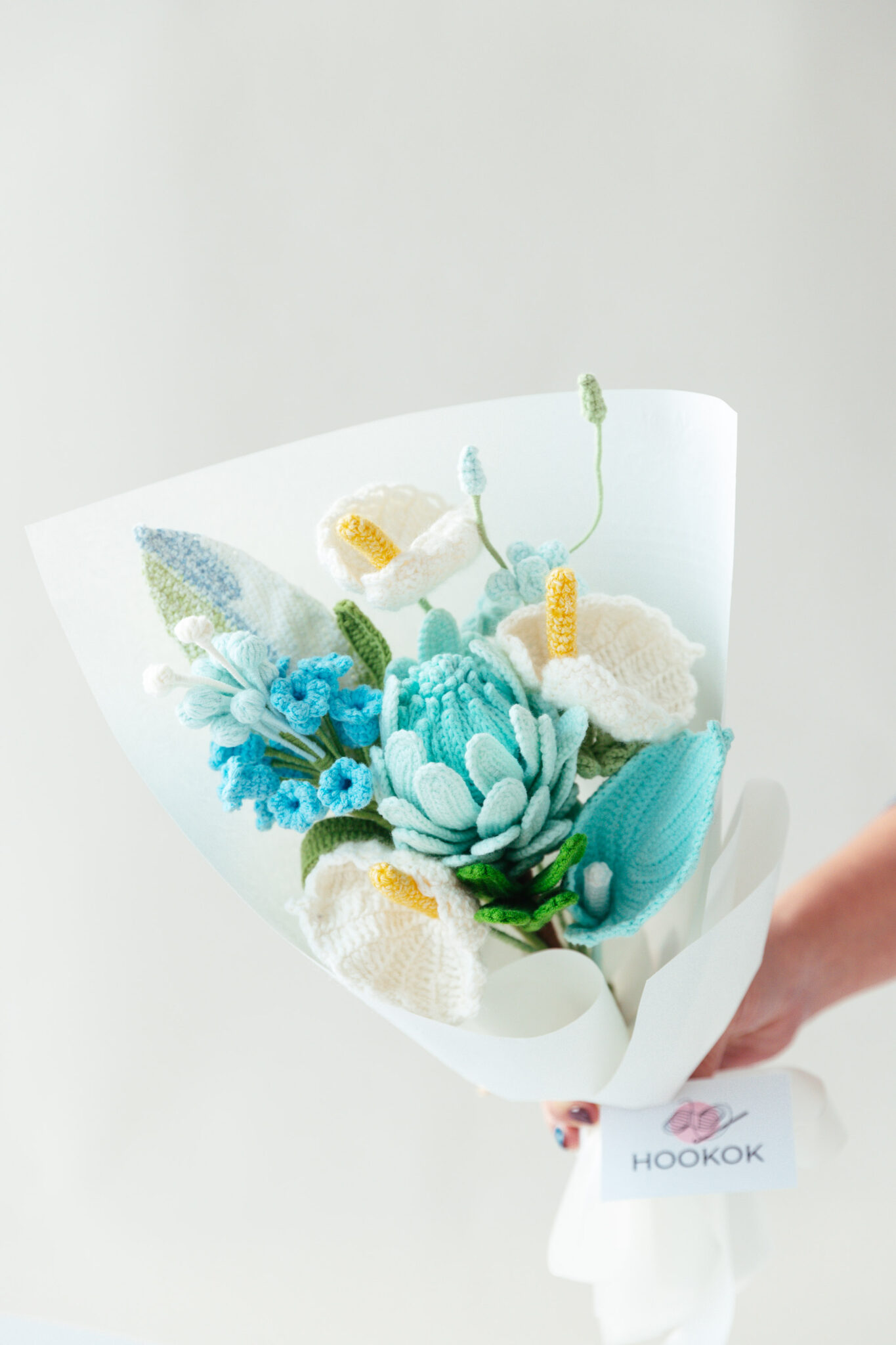 HOOKOK Bouquet – Crochet Princess Protea Bouquet (8 pieces) - Hookok