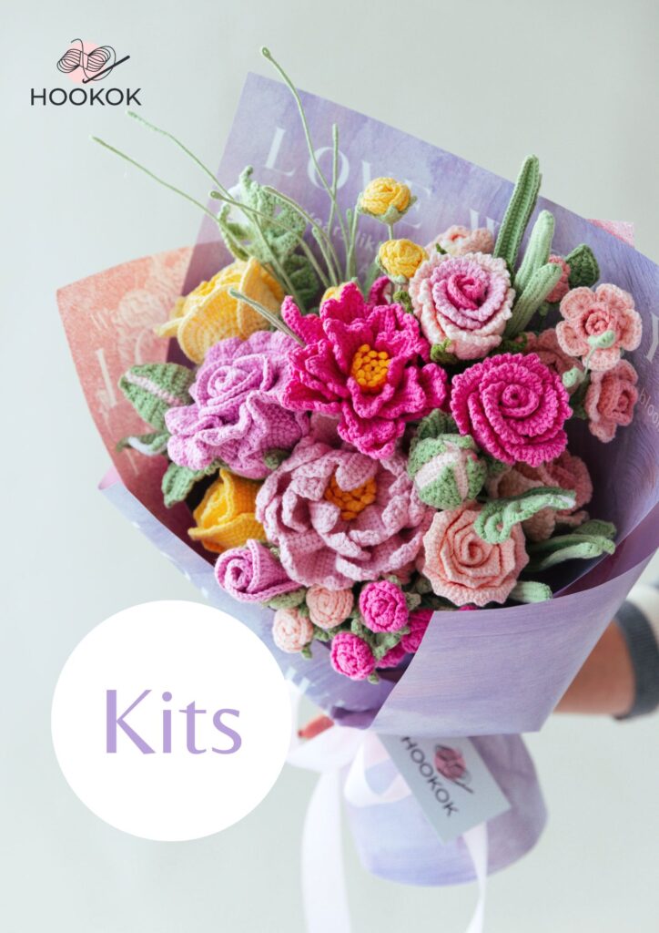 Rose Theme Bouquet Kit – with PDF pattern - Hookok