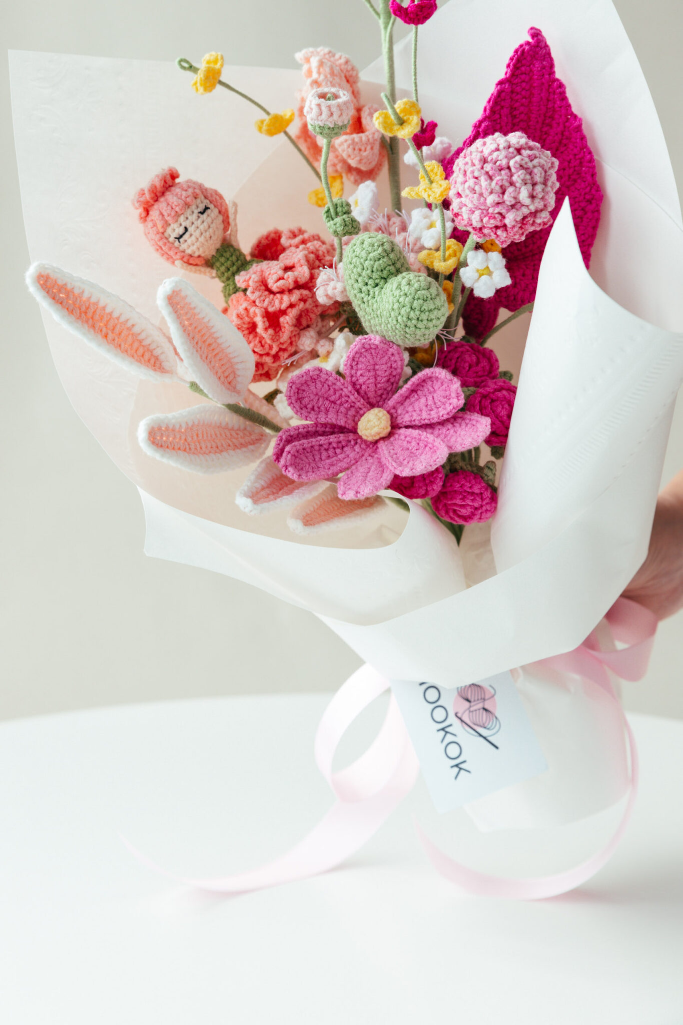 Pink Carnation Fairy Bouquet Kit – with PDF pattern - Hookok