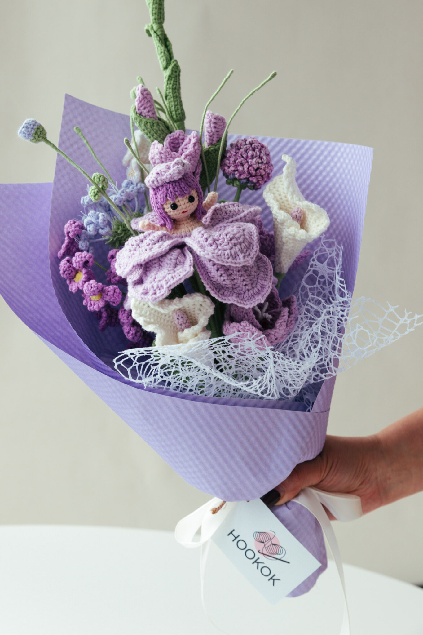 Purple Rose Fairy Bouquet Kit – with PDF pattern - Hookok