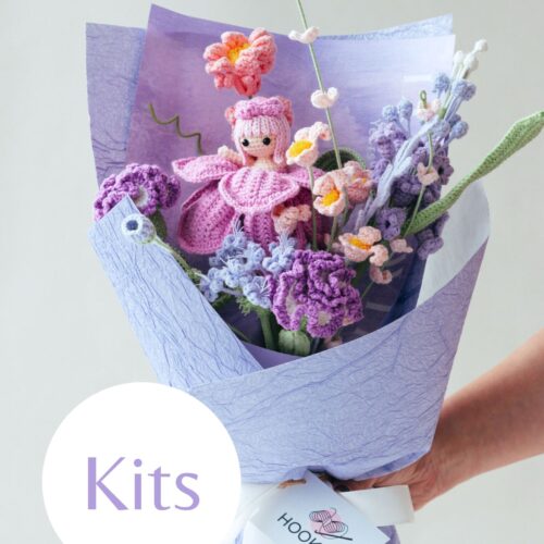 Purple Rose Fairy Bouquet Kit – with PDF pattern - Hookok