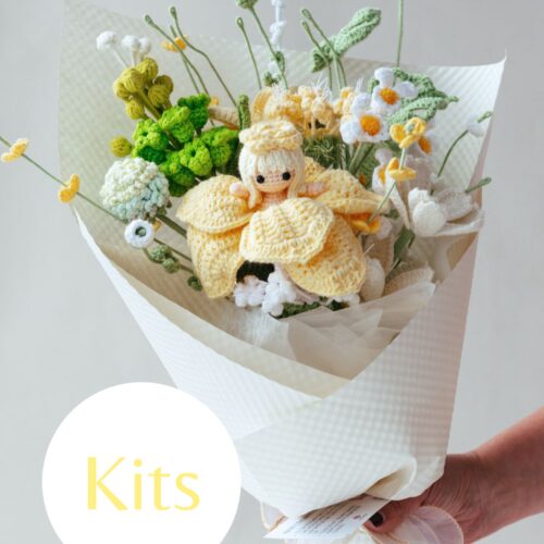 Purple Rose Fairy Bouquet Kit – with PDF pattern - Hookok