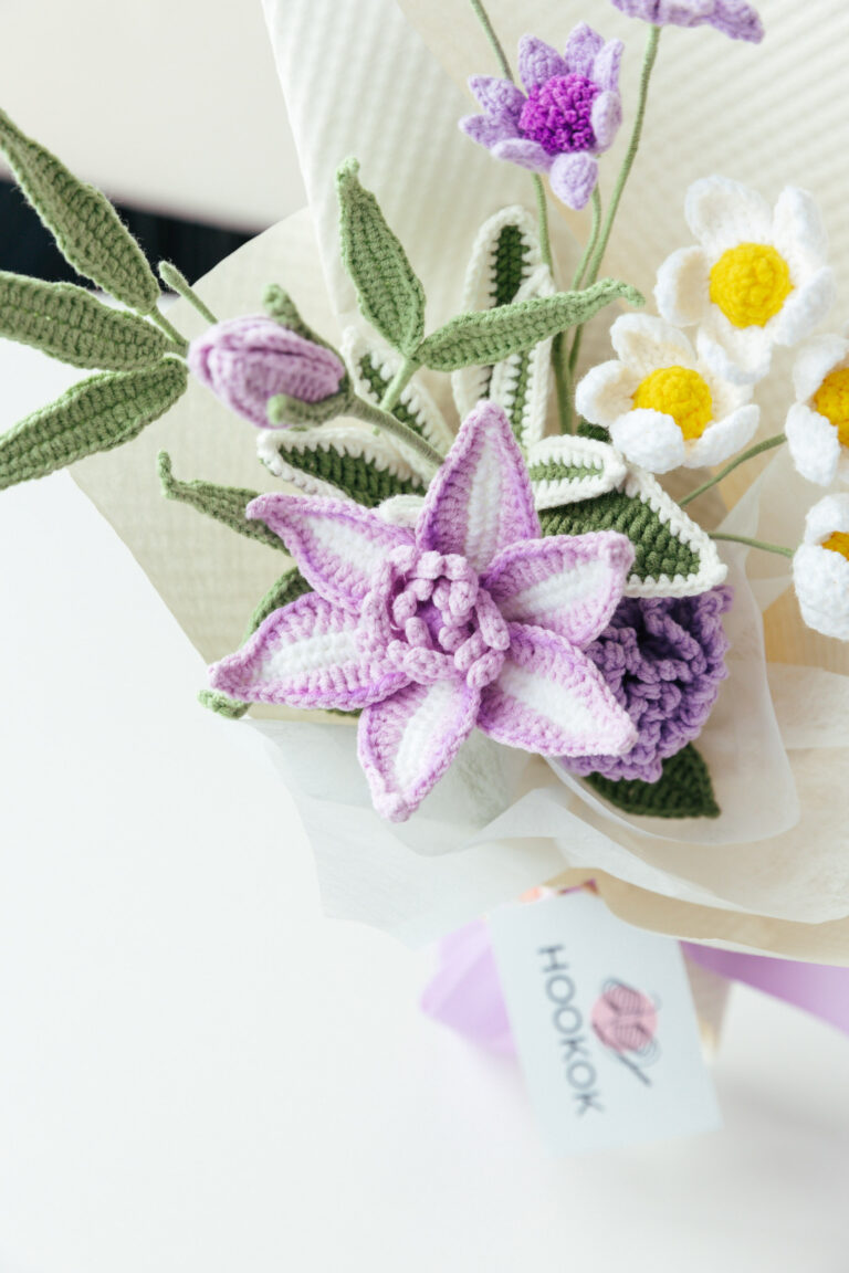 Purple Clematis Utopia Bouquet Kit – with PDF pattern - Hookok