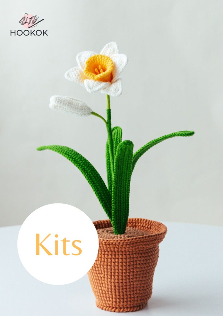 Flower and Pot Crochet Kit – with PDF pattern - Hookok