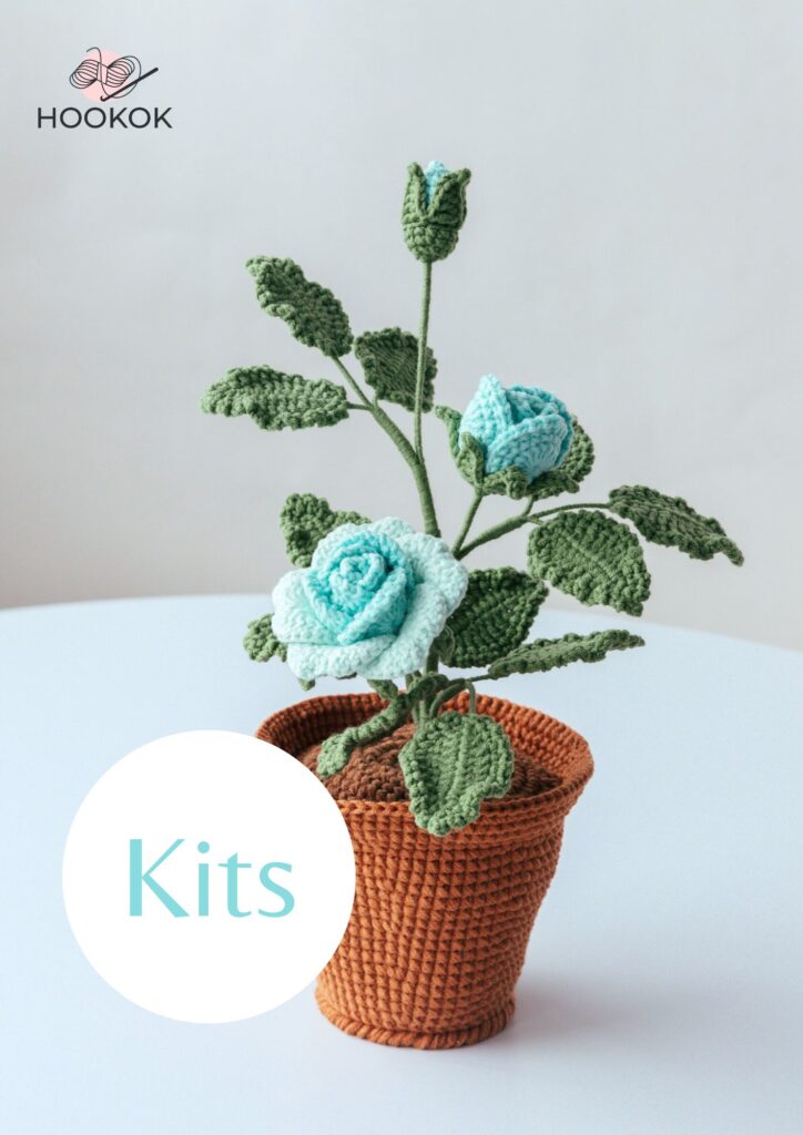 Flower and Pot Crochet Kit – with PDF pattern - Hookok