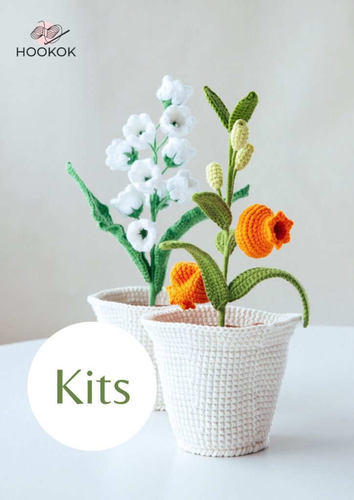 Flower and Pot Crochet Kit – with LED light - Hookok