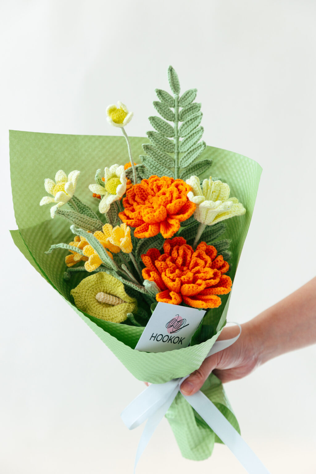 Orange Marigold Bouquet Kit - with PDF pattern - Hookok