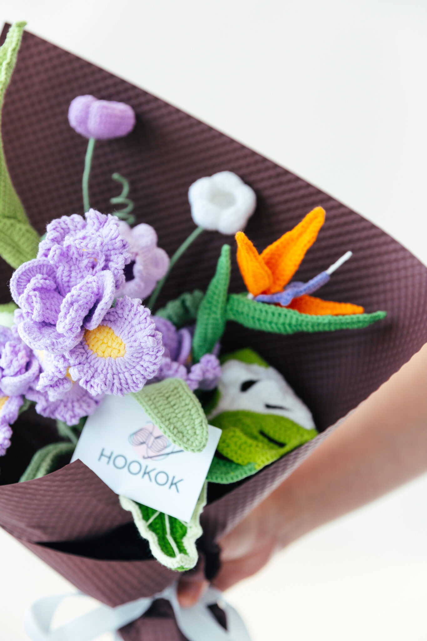Purple Iris and Bird of Paradise Bouquet Kit - with PDF pattern - Hookok