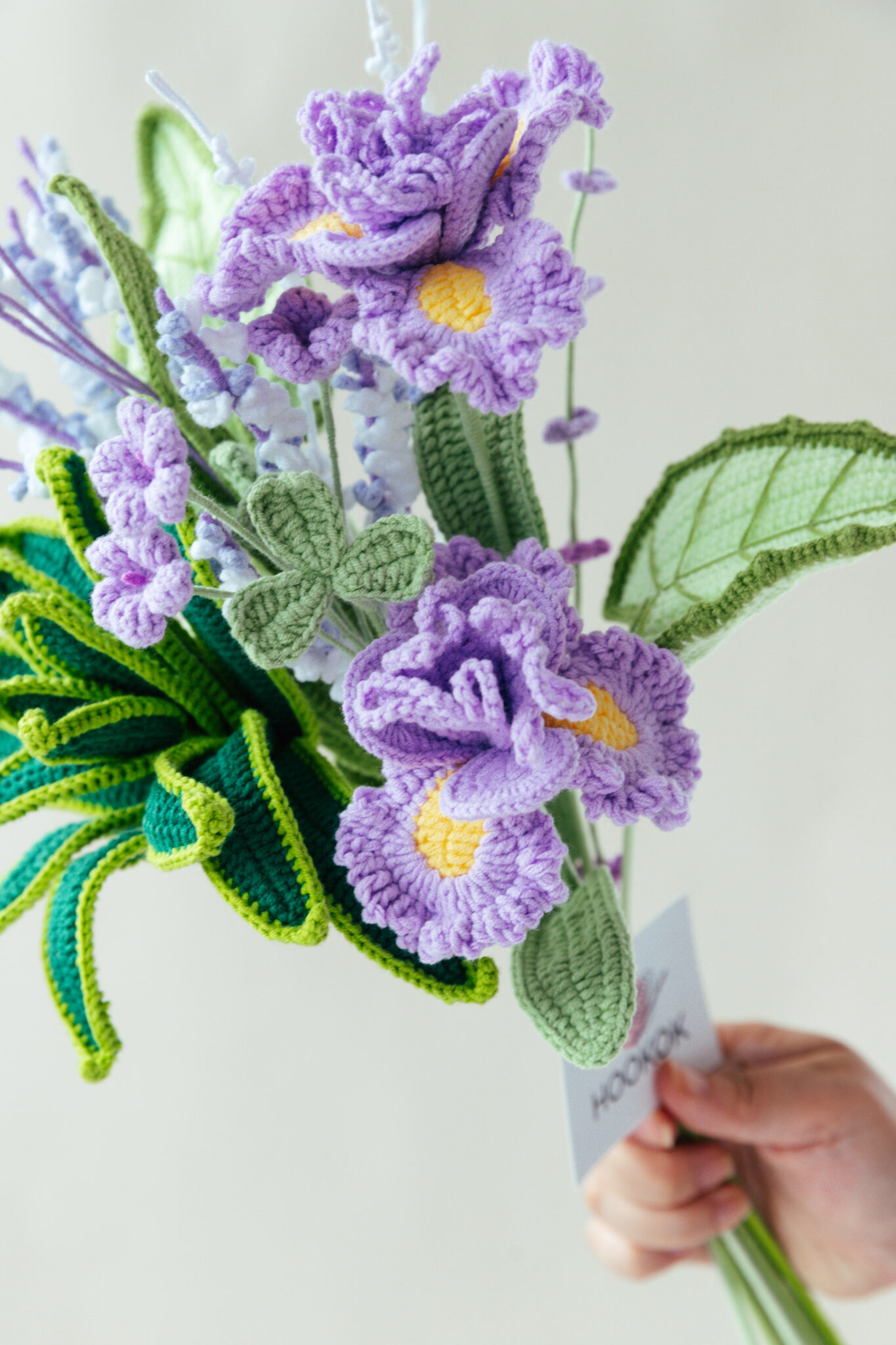 Purple Iris and Water Pepper Bouquet Kit – with PDF pattern - Hookok