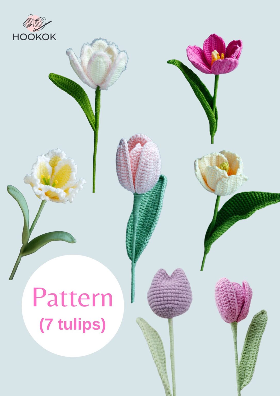 PDF Pattern – Crochet Tulip Patterns Collection - Hookok