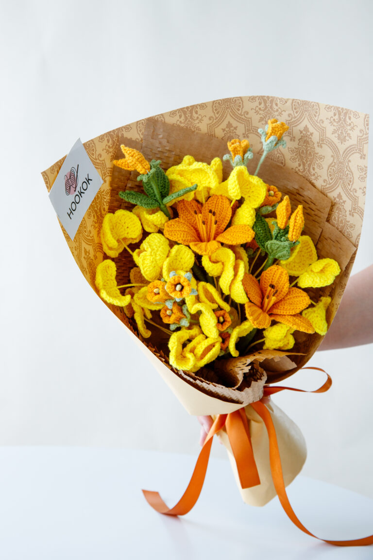 Yellow Azalea Bouquet Kit - with PDF pattern - Hookok