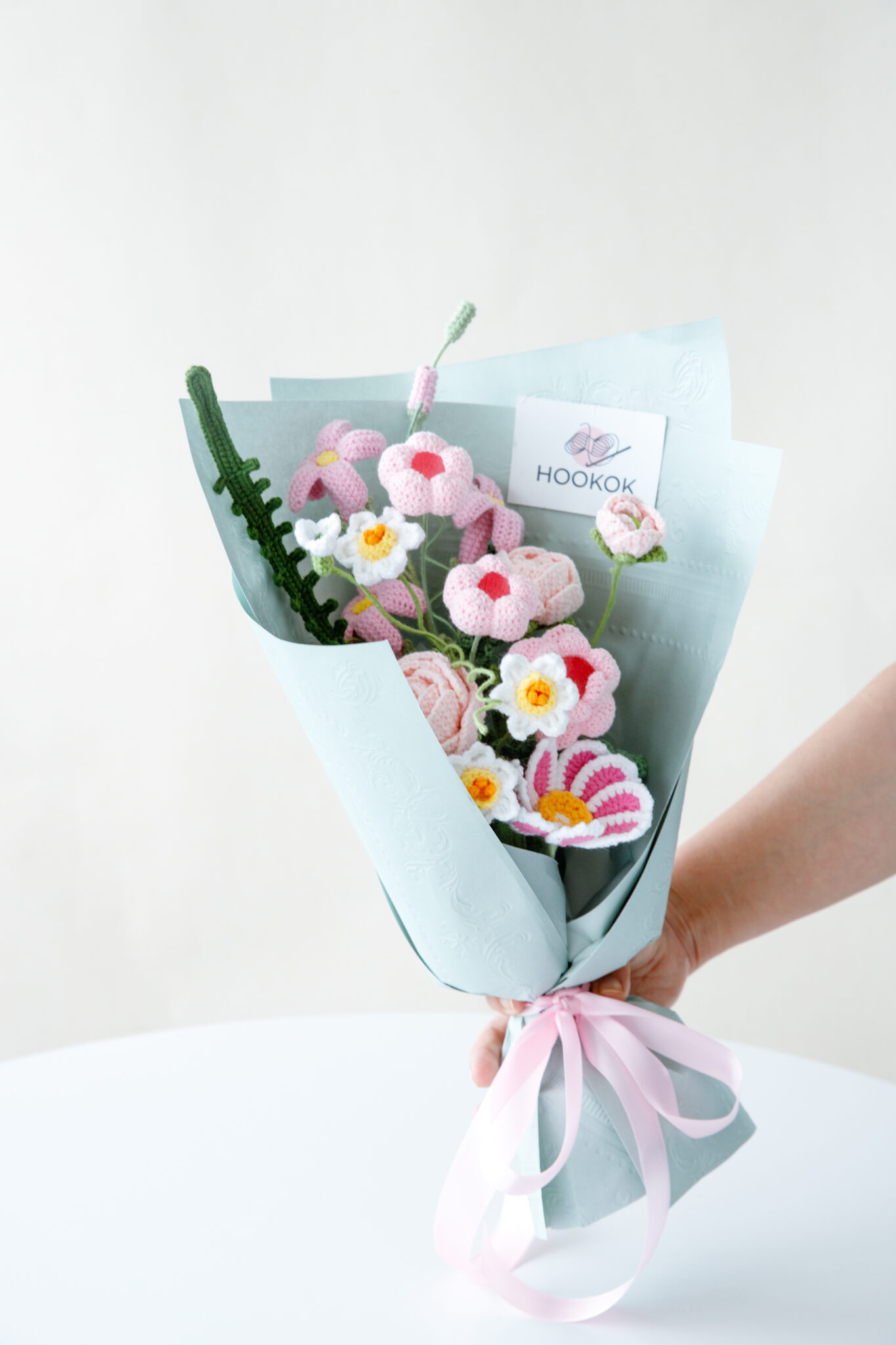 Pink “Lovely More” Flower Bouquet Kit - with PDF pattern - Hookok