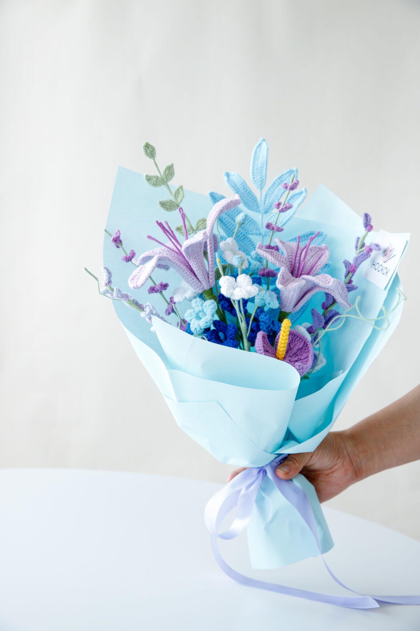 Purple Peruvian Lily and Wood Sorrel Bouquet Kit - with PDF pattern ...