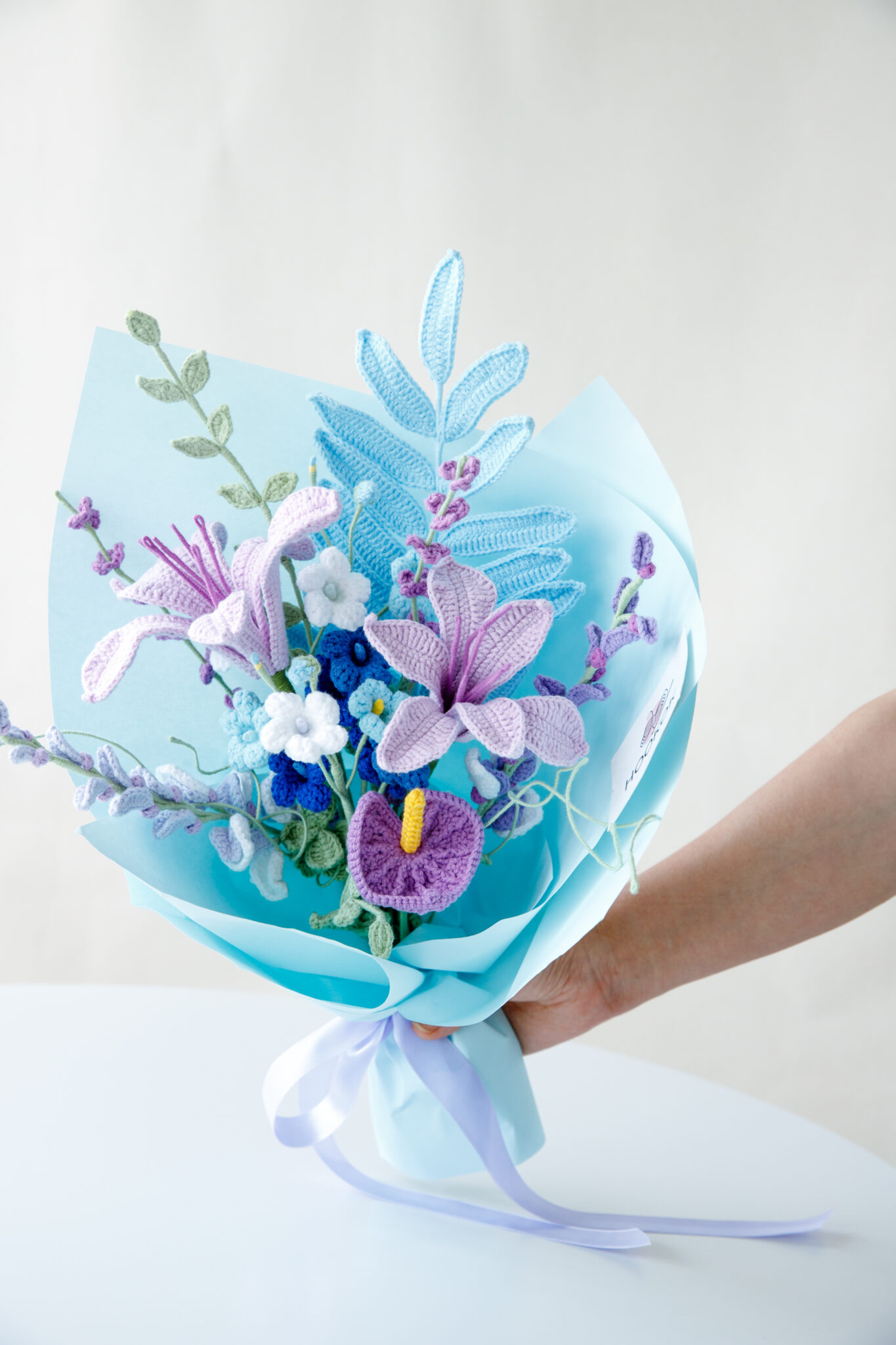 Purple Peruvian Lily and Wood Sorrel Bouquet Kit - with PDF pattern ...