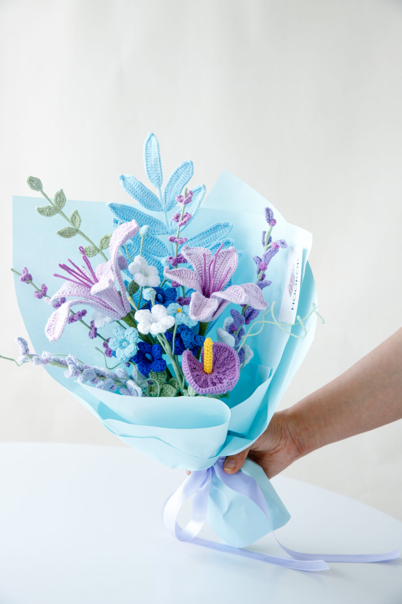 Purple Peruvian Lily and Wood Sorrel Bouquet Kit - with PDF pattern ...