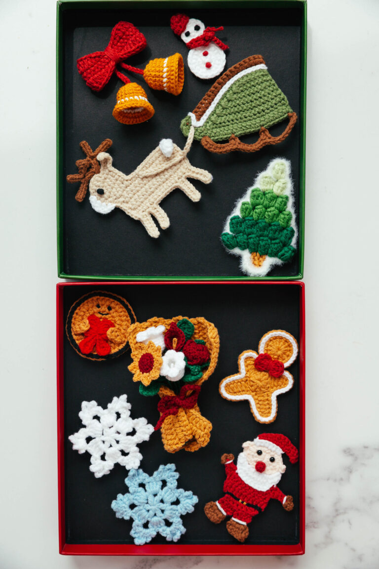 Crochet Christmas Fridge Magnet Kit – with PDF pattern - Hookok