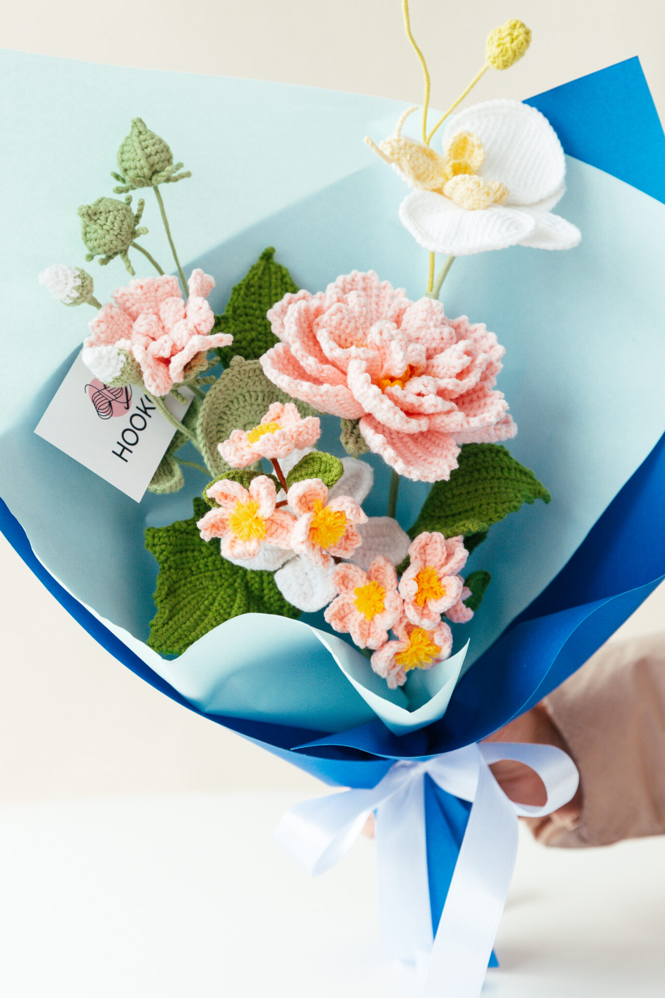 Pink Hibiscus Mutabilis Bouquet Kit - with PDF pattern - Hookok