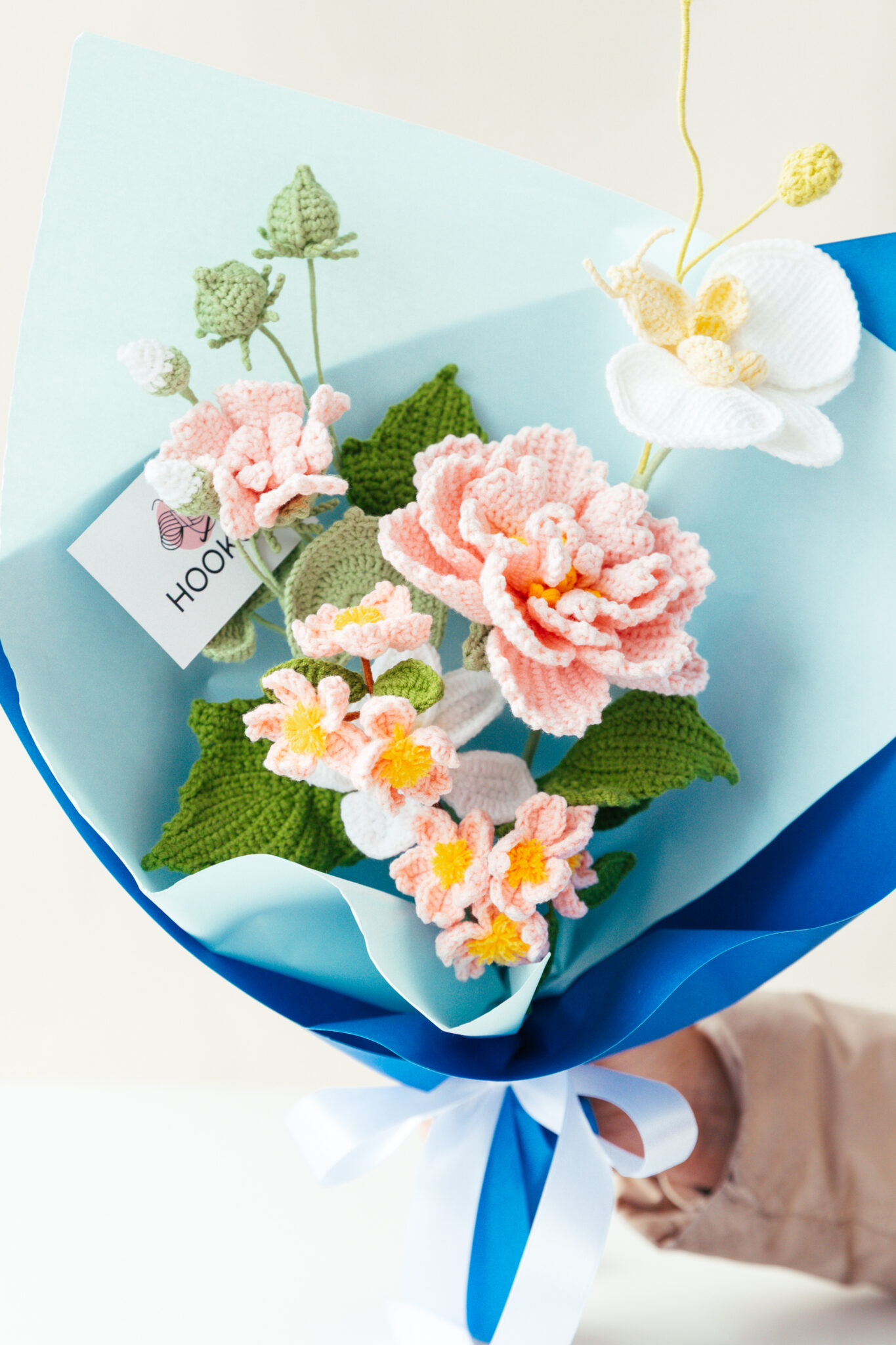 Pink Hibiscus Mutabilis Bouquet Kit - with PDF pattern - Hookok