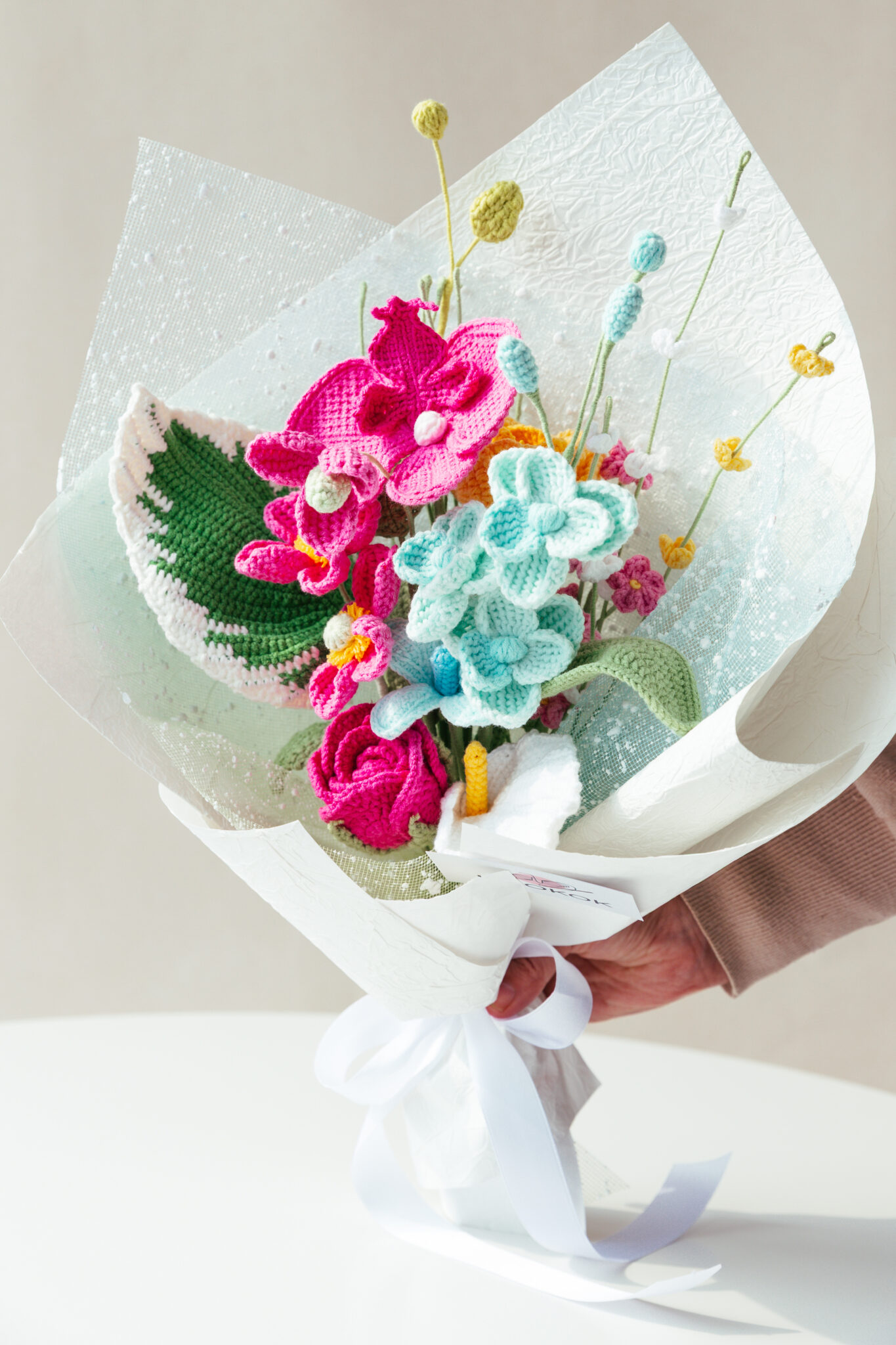 Phalaenopsis Orchid and Wild Cotton Flower Bouquet Kit - with PDF ...