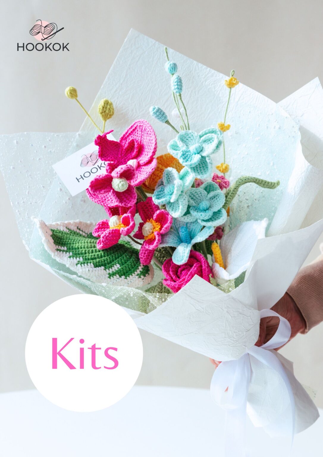 Phalaenopsis Orchid and Wild Cotton Flower Bouquet Kit - with PDF ...