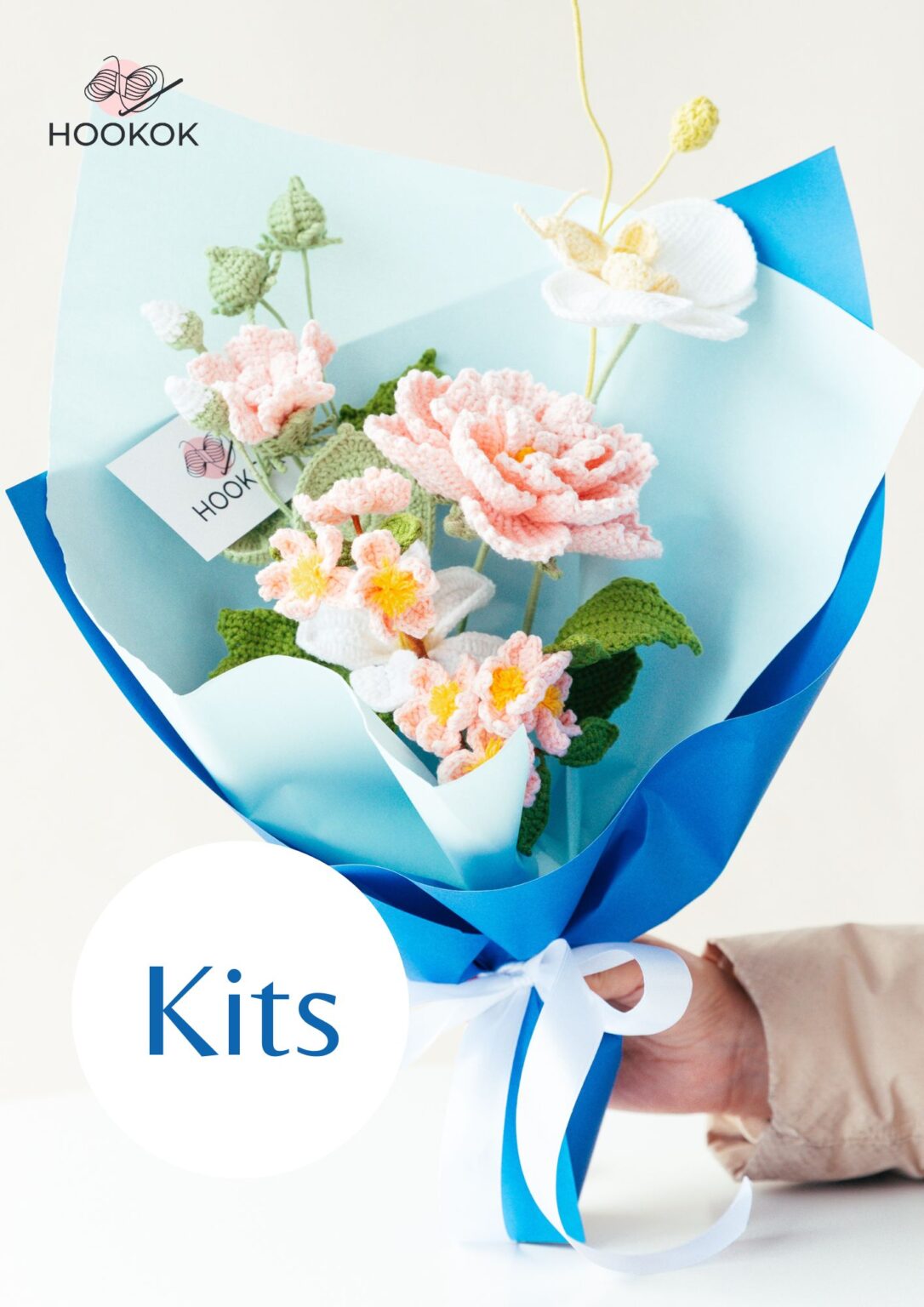 Pink Hibiscus Mutabilis Bouquet Kit - with PDF pattern - Hookok